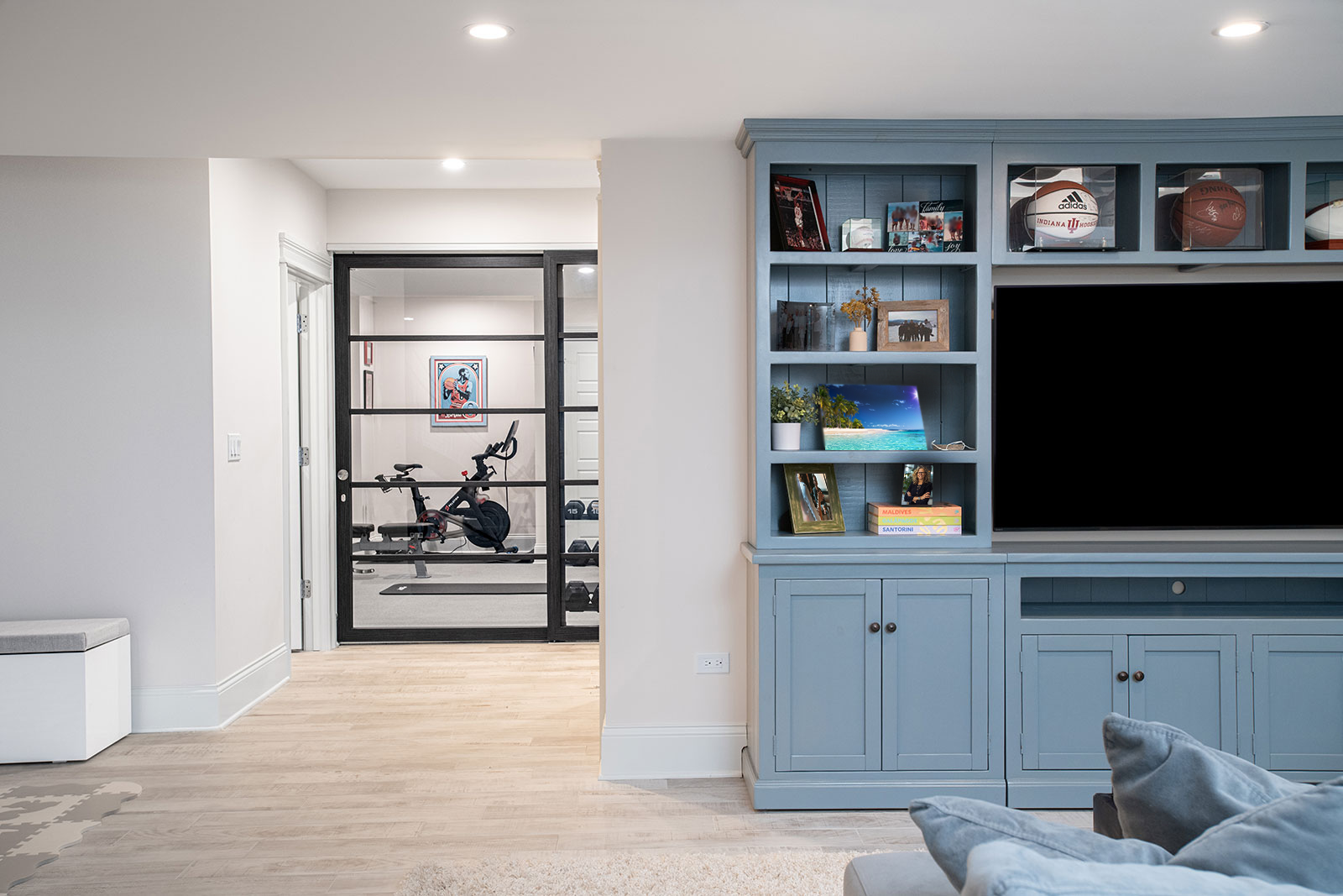 Glenview IL Basement Renovation | Home Gym, Music Room & Entertainment ...